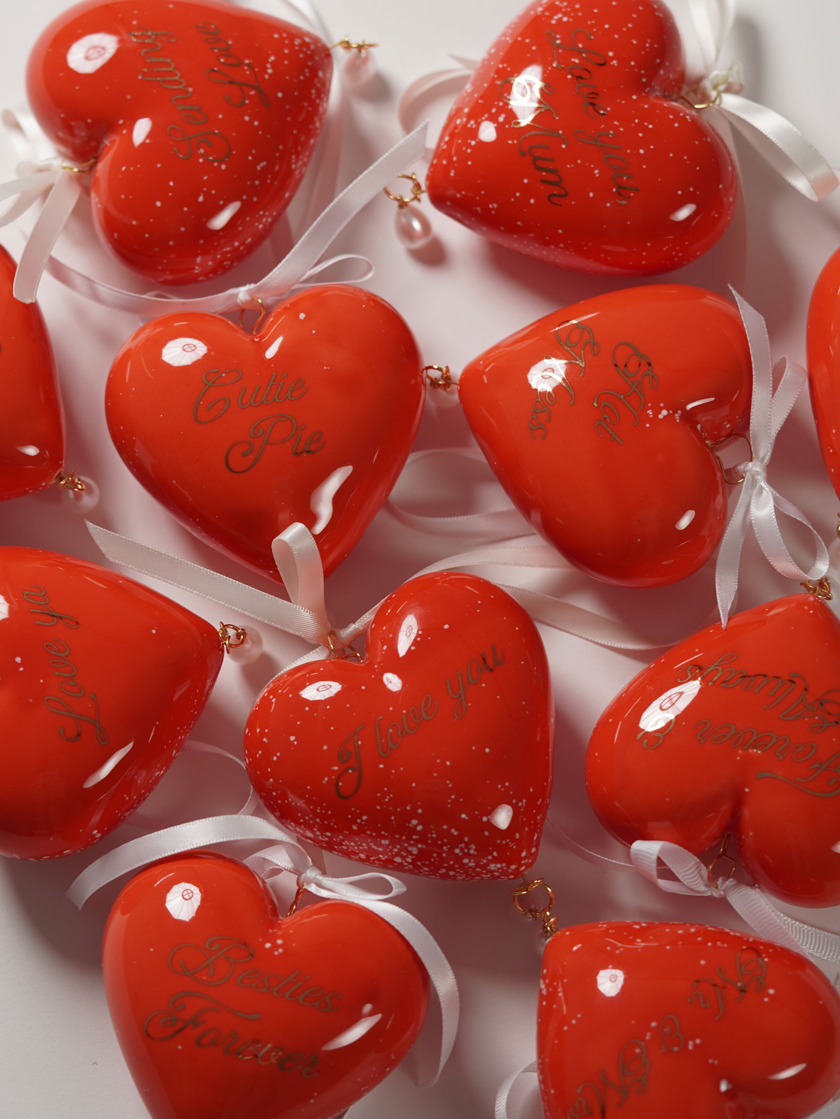 Snow-Dusted Love Ornaments with Gold Love Quote | Poppy & Pepper