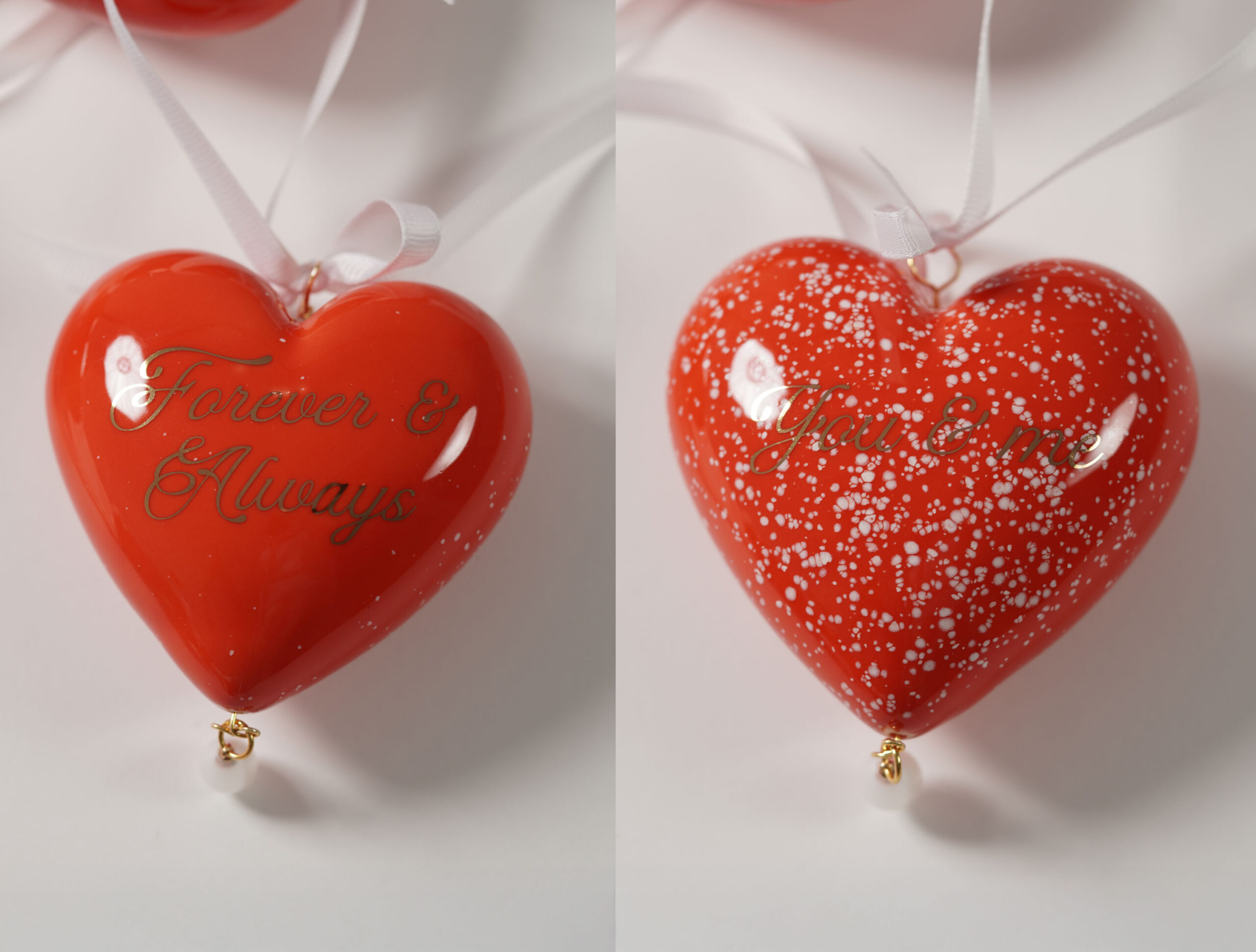 Snow-Dusted Love Ornaments with Gold Love Quote | Poppy & Pepper